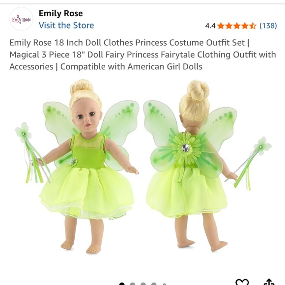 Emily Rose | Toys | 8 Inch Doll Tinkerbell Inspired Outfit With ...